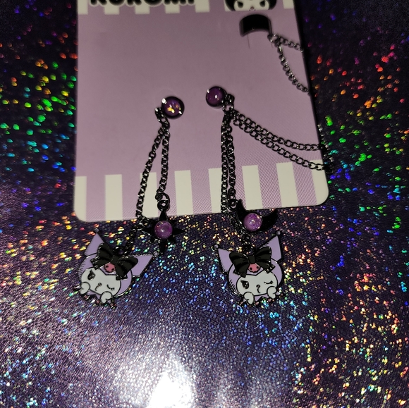 Sanrio | Jewelry | Kuromi Crystal Ball Drape Opal Earrings Cuff | Poshmark